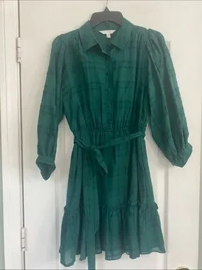 LC Lauren Conrad | Dresses | Lc Lauren Conrad Emerald Green Buttonfront ...